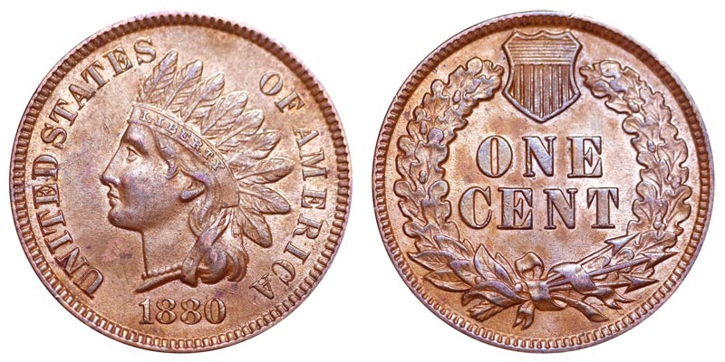 1880 Indian Head Penny Coin Value Prices, Photos & Info