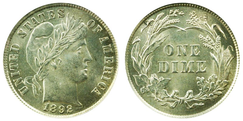 1892 Barber Dime Coin Value Prices, Photos & Info