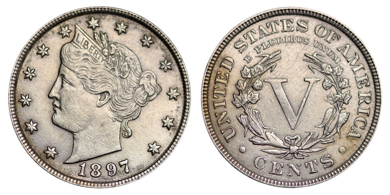 1897 Liberty Head "V" Nickel Coin Value Prices, Photos & Info