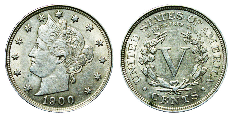 1900 Liberty Head "V" Nickel Coin Value Prices, Photos & Info