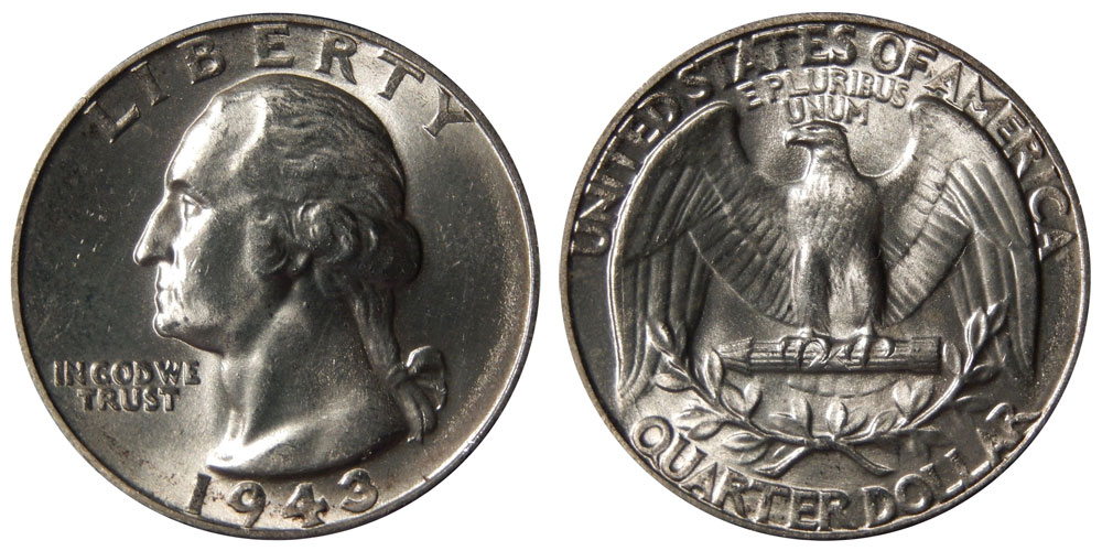 1943 Washington Silver Quarter Coin Value Prices, Photos & Info