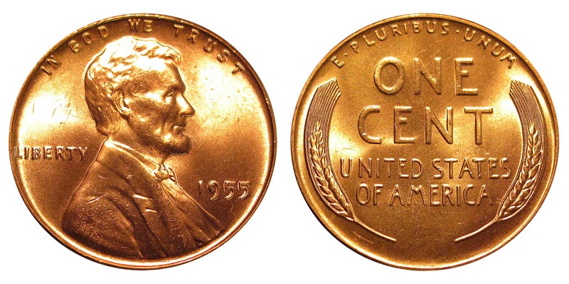 1955 Lincoln Wheat Penny Coin Value Prices, Photos & Info