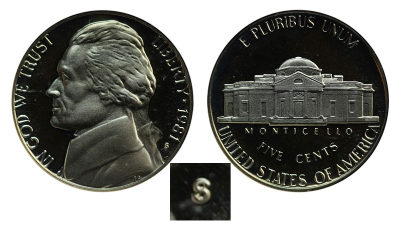 1981 S Jefferson Nickel Type 1 - Filled S Coin Value Prices, Photos & Info