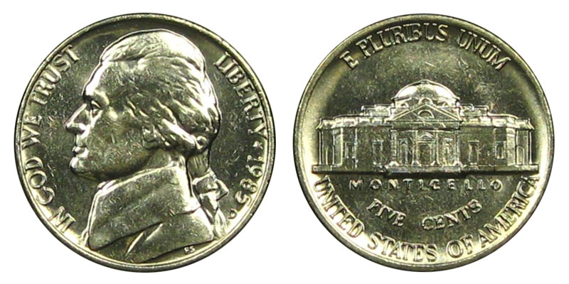 1985 D Jefferson Nickel Coin Value Prices, Photos & Info