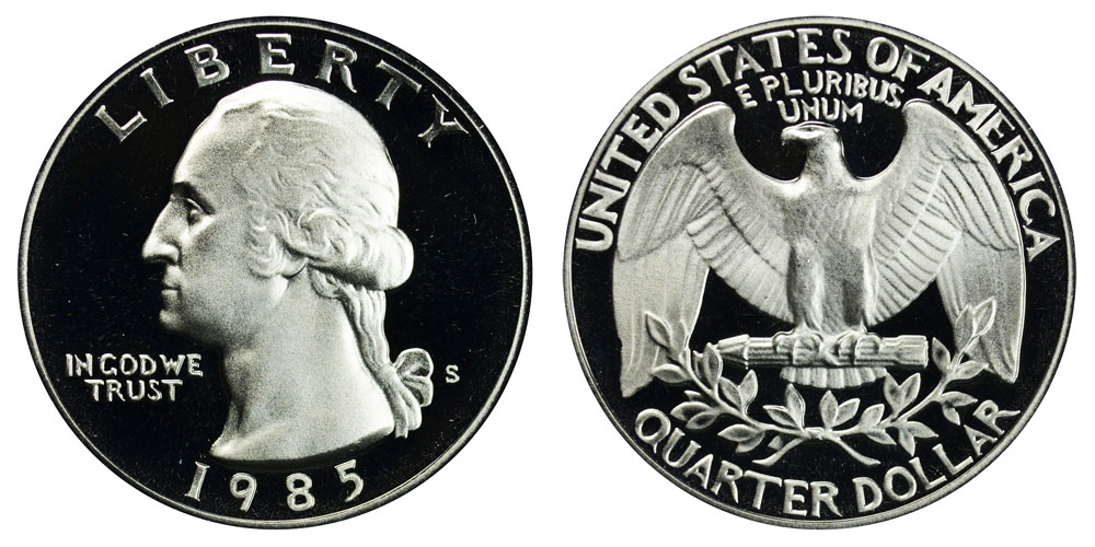 1985 S Washington Quarter Coin Value Prices, Photos & Info