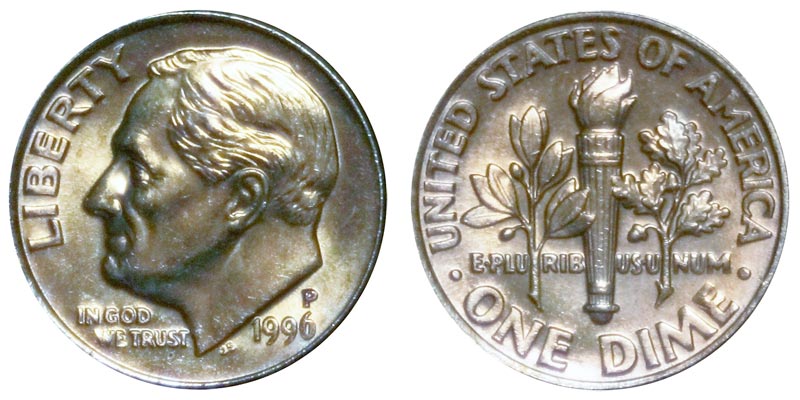1996 P Roosevelt Dime Coin Value Prices, Photos & Info