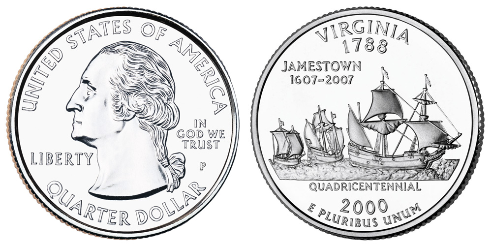 2000 P Virginia State Quarter Coin Value Prices, Photos & Info