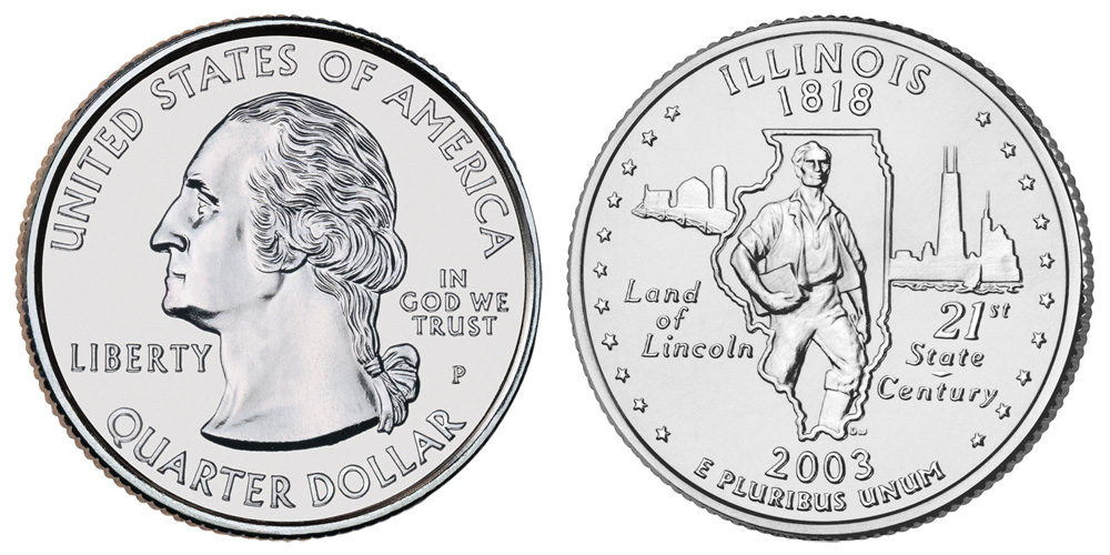 2003 P Illinois State Quarter Coin Value Prices, Photos & Info