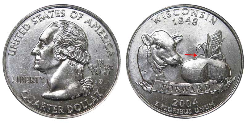 2004 D Wisconsin State Quarter Extra Leaf Low Coin Value Prices, Photos ...