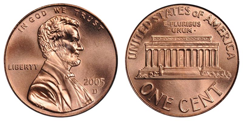 2005 D Lincoln Memorial Penny Coin Value Prices, Photos & Info