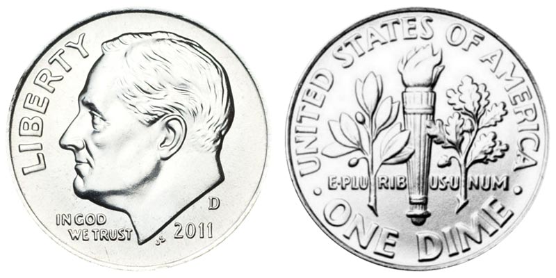 2011 D Roosevelt Dime Coin Value Prices, Photos & Info
