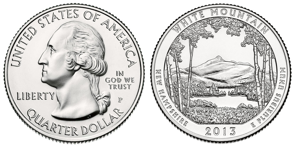 2013 P White Mountain Quarter Coin Value Prices, Photos & Info