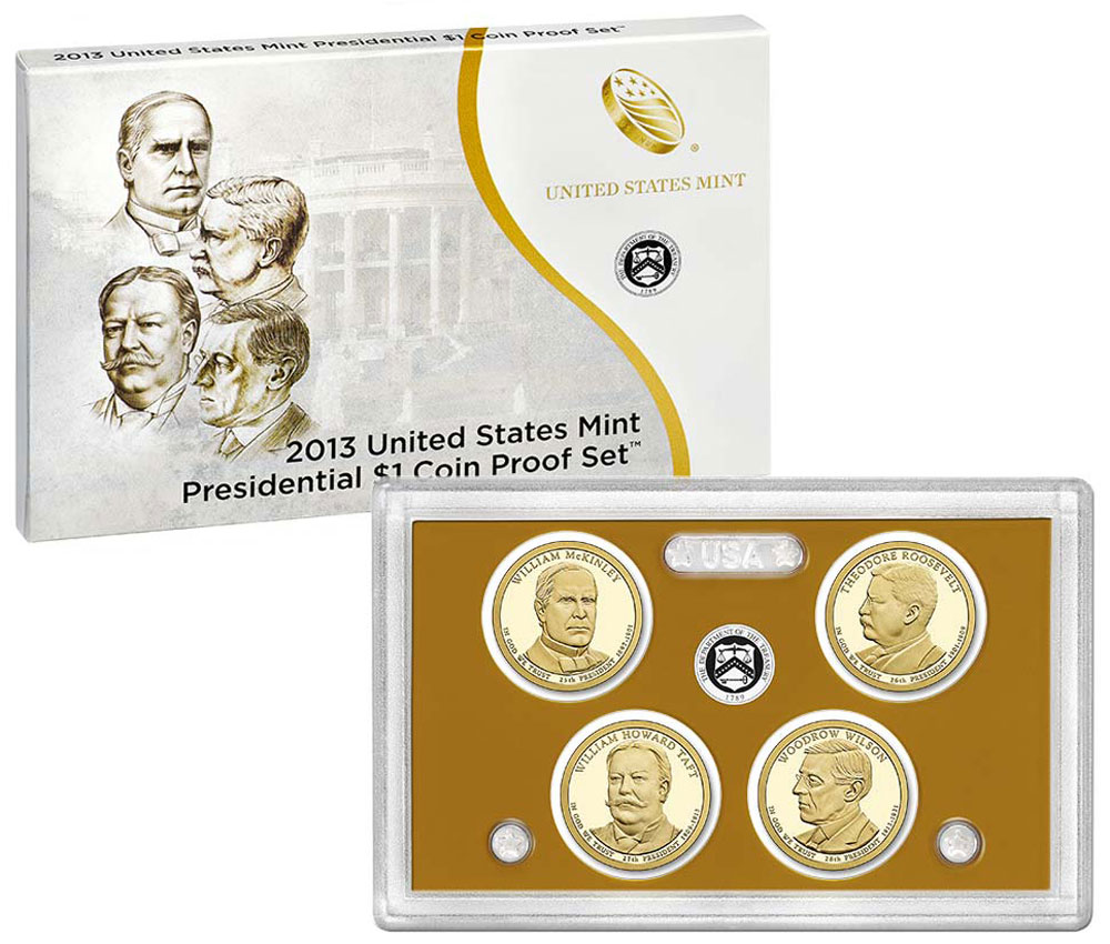 2013 S Proof Set 4 Piece Presidential Set Mirror-Like Cameo Coins Coin ...