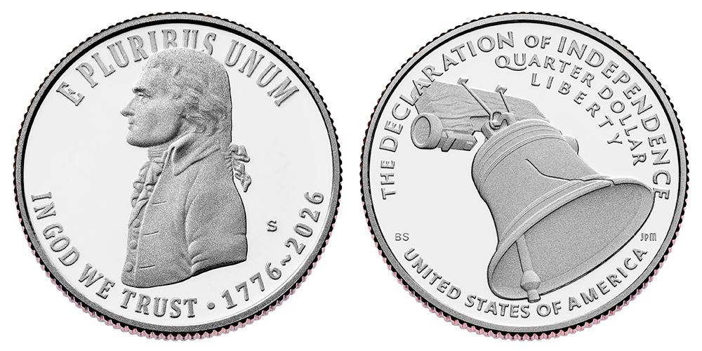 2026 S Declaration of Independence Quarter Silver Proof Semiquincentennial Quarters Program Coin ...