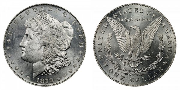1878 Morgan Silver Dollar 7 Over 8 Clear Double Tail Feathers Coin ...