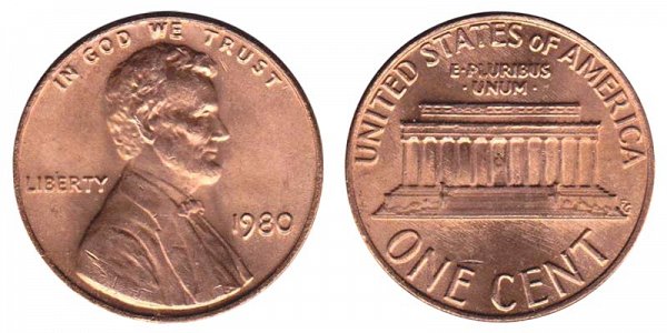 1980 Lincoln Memorial Penny Coin Value Prices, Photos & Info