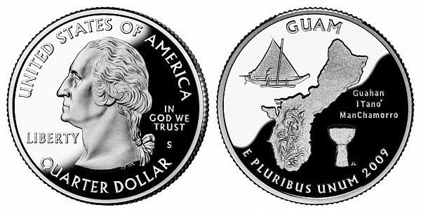 2009 S Guam State Quarter Proof Coin Value Prices, Photos & Info