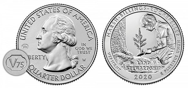 2020 W Marsh-Billings-Rockefeller Quarter Coin Value Prices, Photos & Info